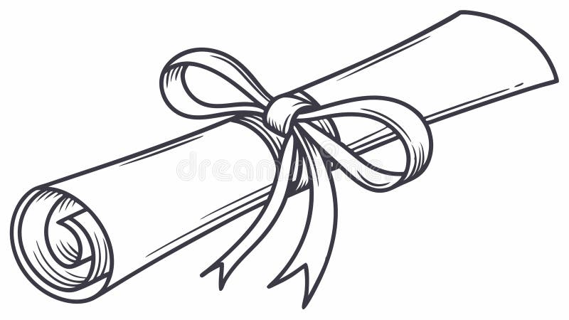 Rolled Document Scroll with Ribbon, Vector Design Generative AI Stock ...