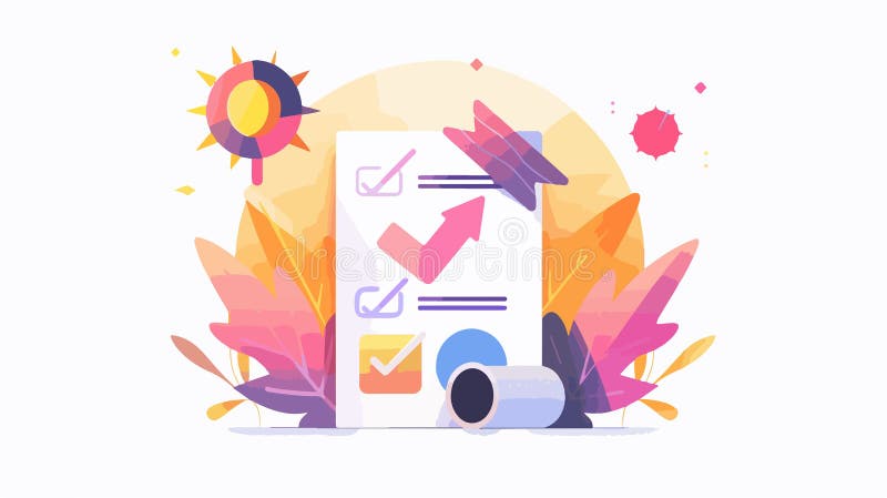 Rolled Documents Icon with Checkmark and Downward Arrow for Business ...