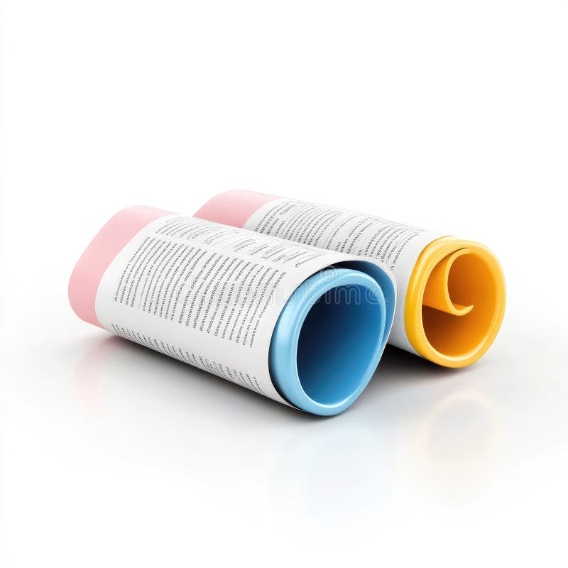 Rolled Up Documents with Colorful Edges, Business Concept Stock ...