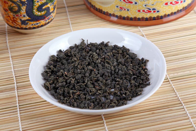 Rolled dried tea leaves stock photo. Image of drink, aroma - 12124604