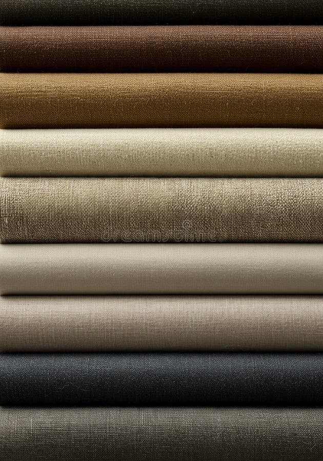 Rolled Fabric Swatches in Neutral Tones Stock Illustration ...
