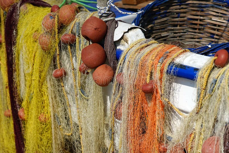 Rolled Fishing Net that Creates an Background Stock Image - Image of ...