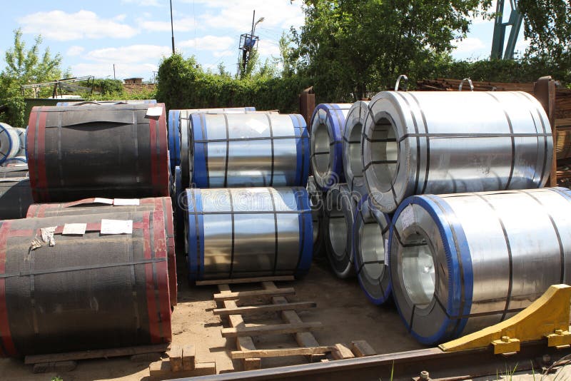 Rolled Galvanized Steel with Polymer Coating Stock Photo - Image of ...