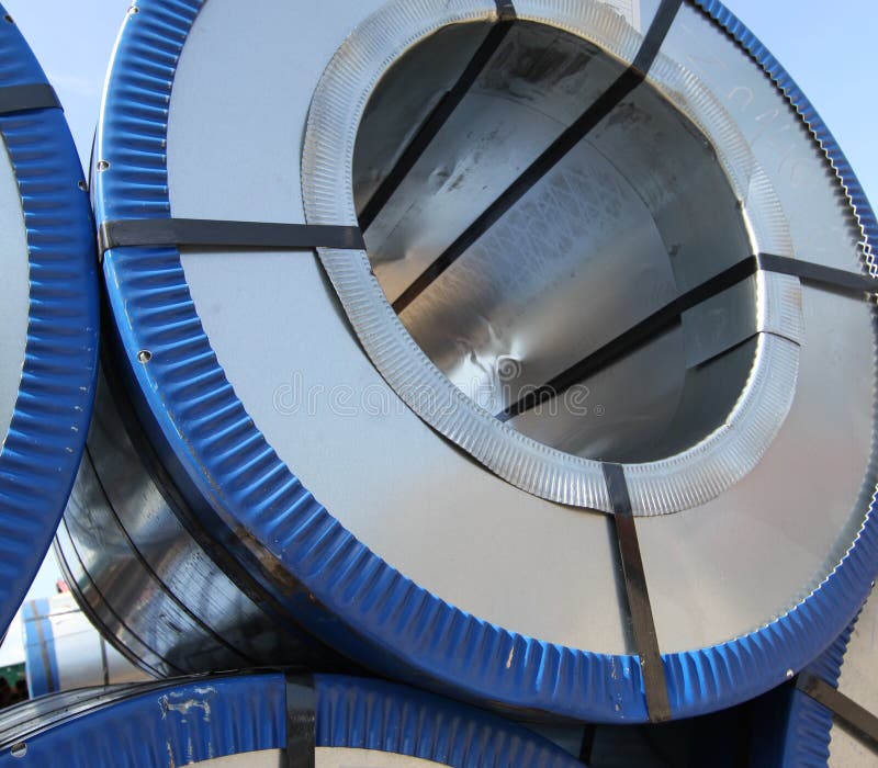 Rolled Galvanized Steel with Polymer Coating Stock Photo - Image of ...