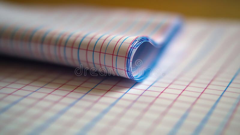 Rolled Graph Paper on Desk, Close-up, Education Stock Image - Image of ...