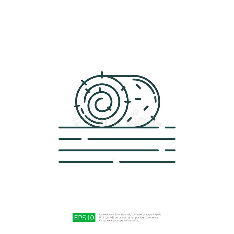 Rolled Hay Agriculture. Farming Icon Stock Vector - Illustration of ...
