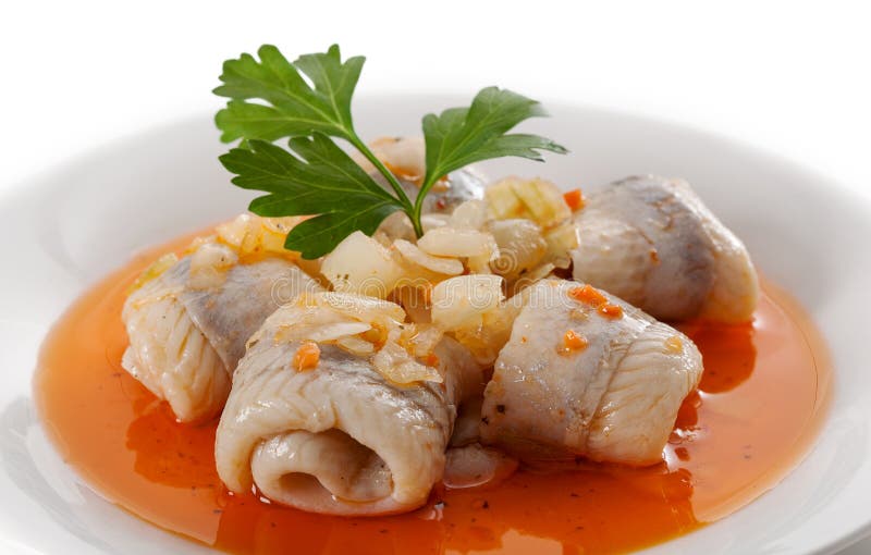 Rollmops - Pickled Herring Fillets Stock Image - Image of appetizer ...