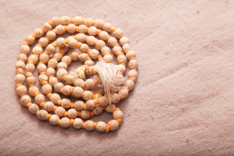 Rolled Indian japa mala stock photo. Image of beads, japa - 77602166