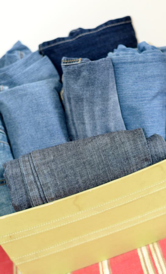 Rolled Jeans in Box stock image. Image of denimn, rolled - 42269033