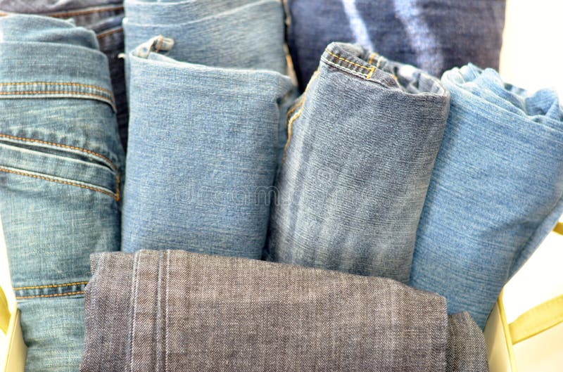 Rolled Jeans in Box II stock photo. Image of stretch - 42269112