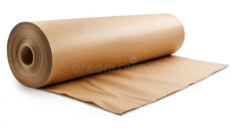 Rolled Kraft Paper: Texture, Light, and Shadow Play on a Neutral ...