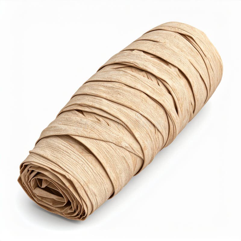 Rolled Light Brown Wood Bark Strip on White Background Stock ...