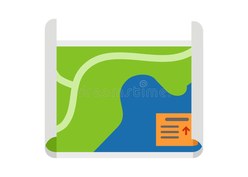 Rolled Map Paper. Simple Flat Illustration Stock Vector - Illustration ...