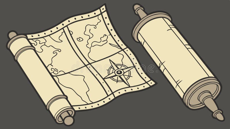 Rolled Map and Scroll, Ancient Documents, Historical Exploration ...