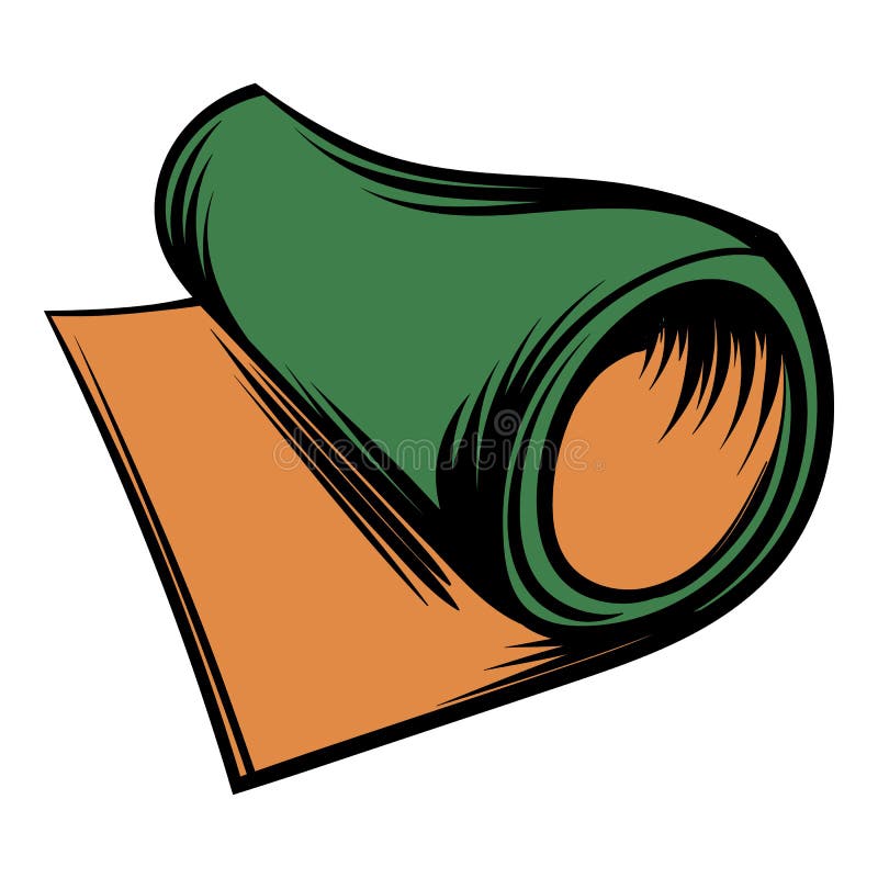 Rolled mat icon cartoon stock vector. Illustration of equipment - 88209571