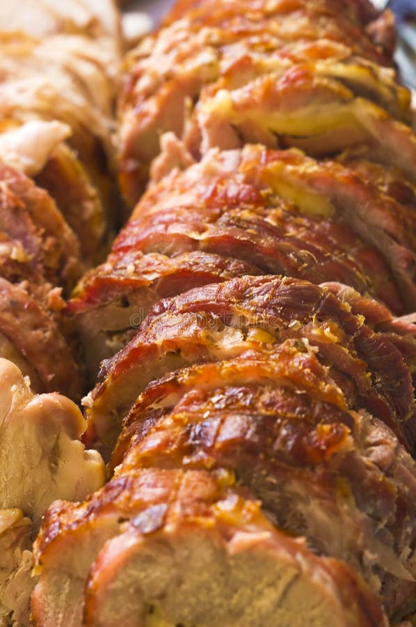 Rolled meat closeup stock photo. Image of roasted, fresh - 8676312