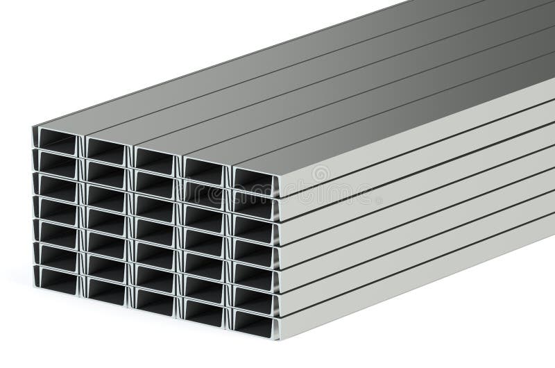 Rolled Metal Steel Channels Stock Illustration - Illustration of ...