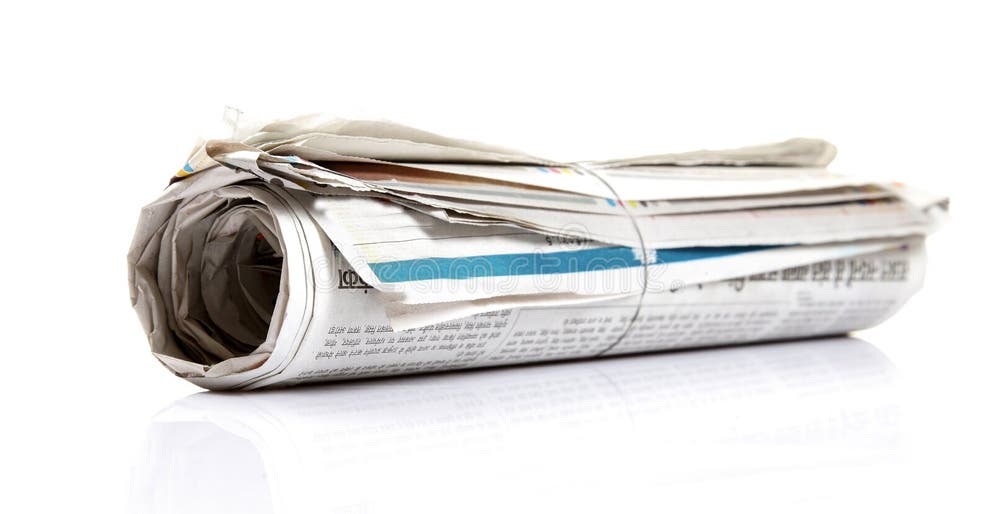 Rolled newspaper stock photo. Image of reading, black - 18564654