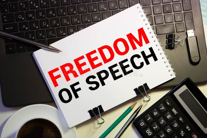 Rolled Newspaper with the Headline Freedom of Speech Stock Photo ...