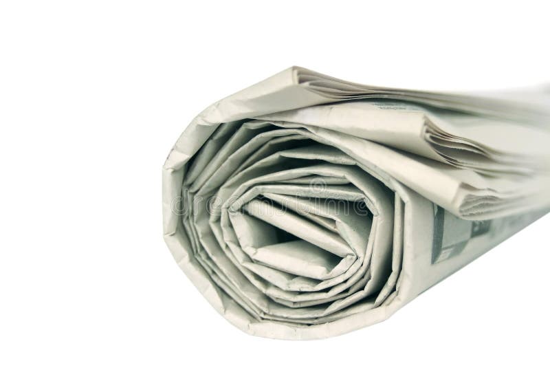 Newspaper Roll Macro Isolated Stock Photo - Image of office, isolated ...