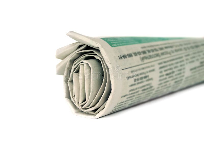 Rolled Newspaper stock photo. Image of global, reading - 19213920