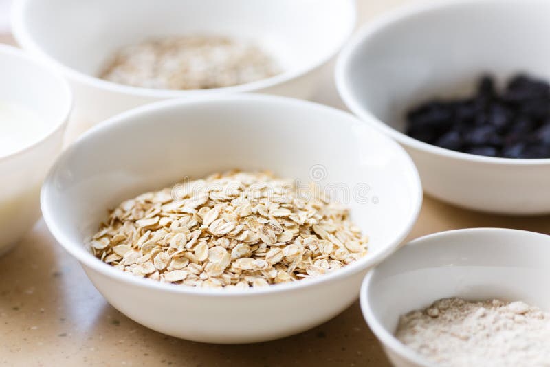Rolled oats in a plate stock image. Image of dough, making - 59023867