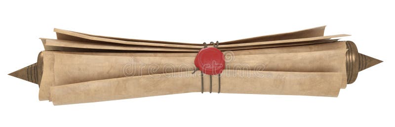 Rolled Old Paper Scroll Isolated on a White Background. 3d Illustration ...