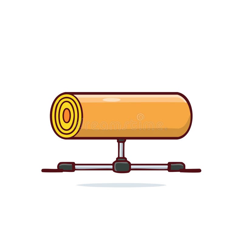 Rolled Orange Mat on a Modern Minimalist Stand, Simple Flat Cartoon ...
