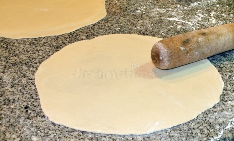 A Rolled Out Disc of Pizza Dough Stock Image - Image of baking, cookery ...