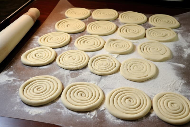 Rolled Out Dough Circles Ready for Filling Dumplings Stock Photo ...
