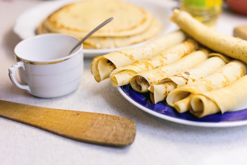 Traditional Rolled Pancakes Stock Image - Image of high, health: 108537167