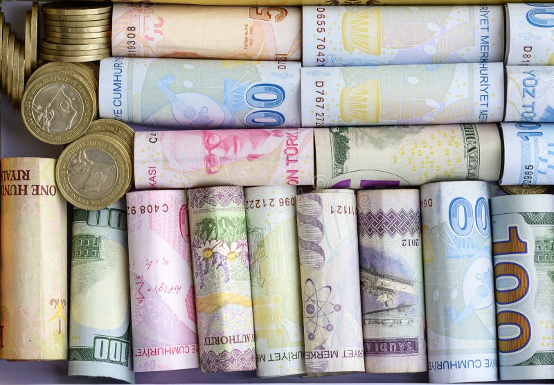 Rolled paper coins stock image. Image of lira, banking - 181054857