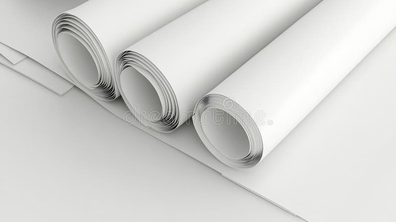 Rolled Paper, Design, Studio, Mockup, Background, Presentation, White ...