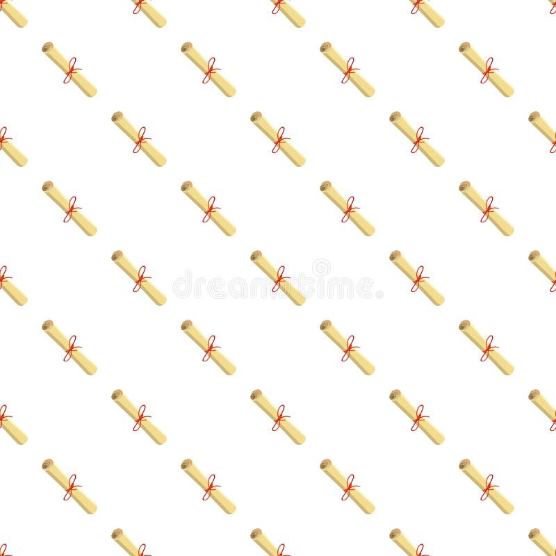 Rolled Paper with Red Tape Pattern Stock Vector - Illustration of ...