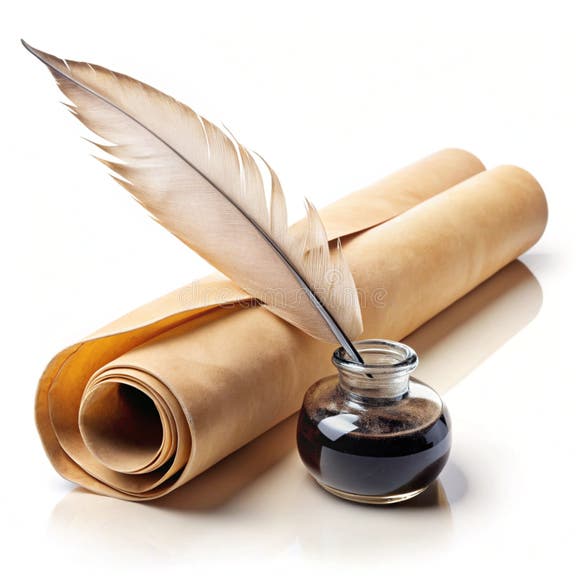 Paper Scroll with Ink stock illustration. Illustration of symbolizing ...