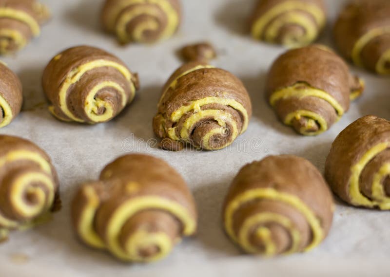 Rolled pastry stock image. Image of gourmet, filled - 175376915