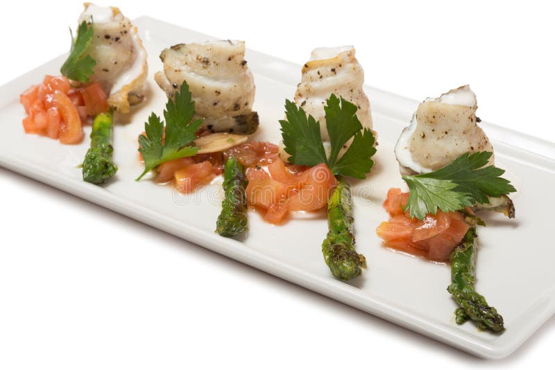 Rolled Plaice Fillet with Asparagus Stock Image - Image of cooked ...