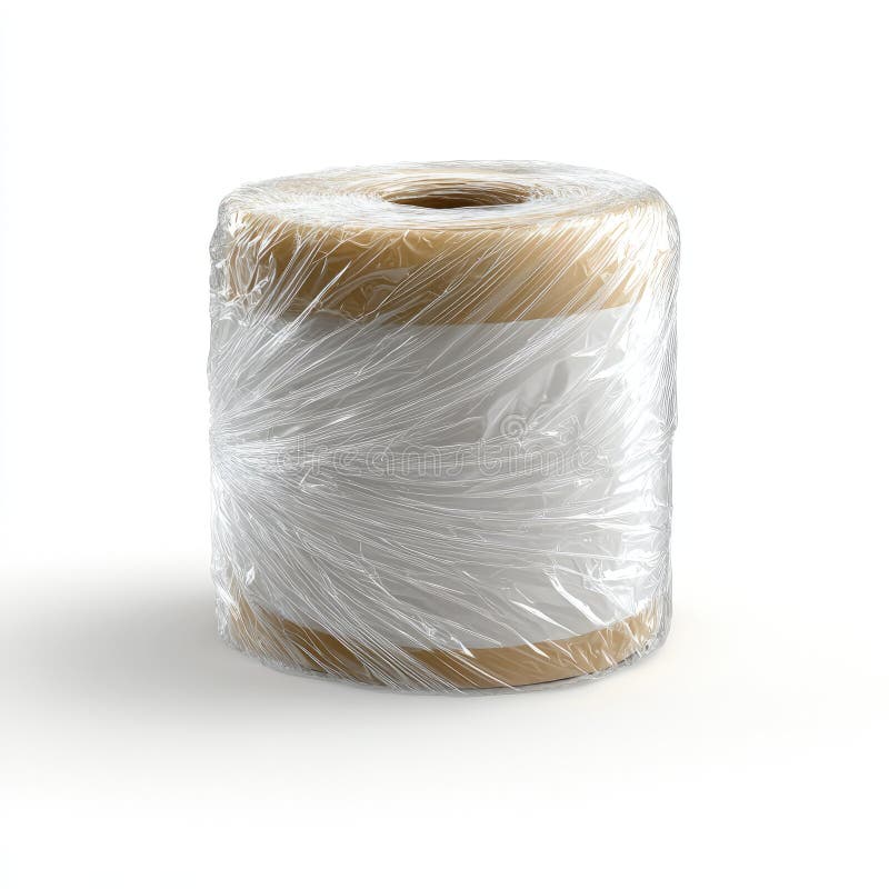 Roll of Stretch Film Wrapped Around Cardboard Cylinder Stock ...
