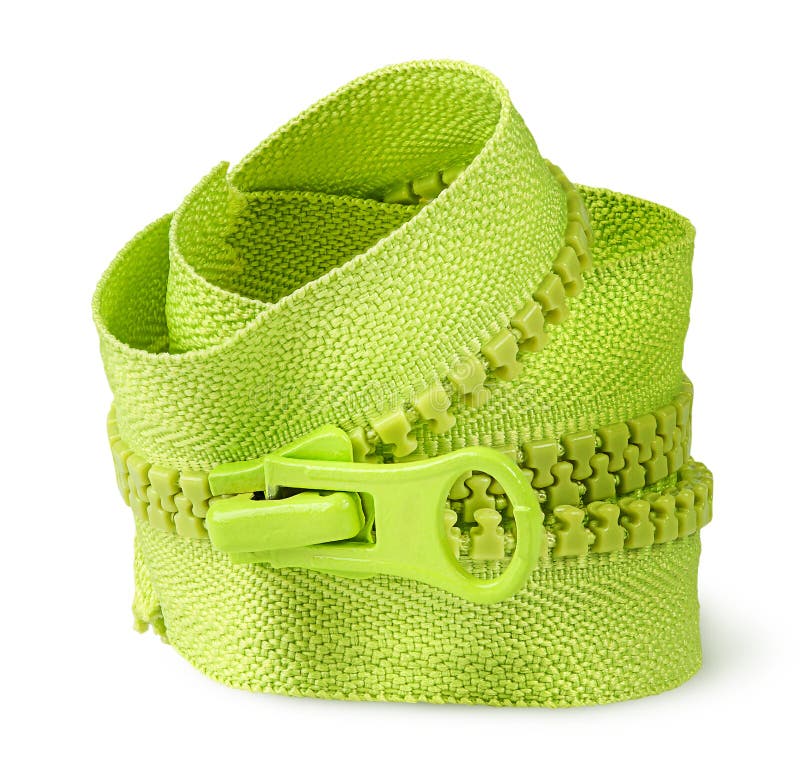 Rolled in Ring Zipper Vertically Stock Photo - Image of material ...