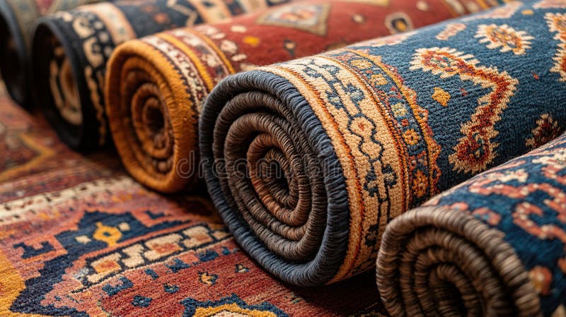 Rolled Rugs Display, Shop Interior, Colorful Patterns, Floor Covering ...