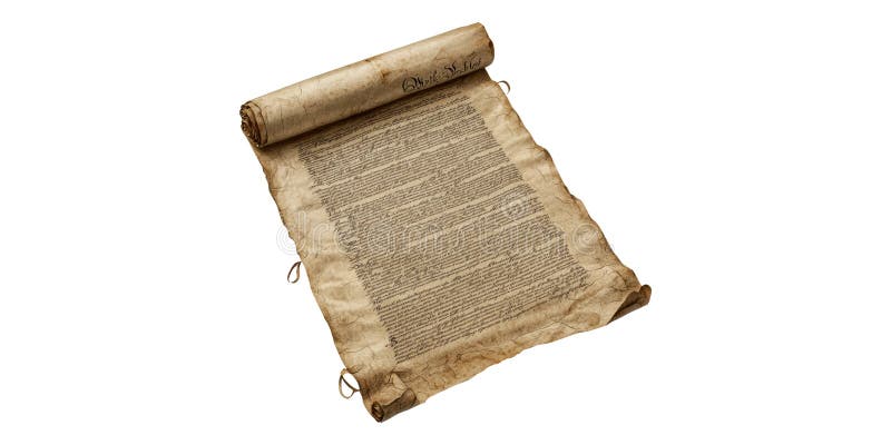 Rolled Scroll of Aged Paper Isolated on Transparent Background Stock ...