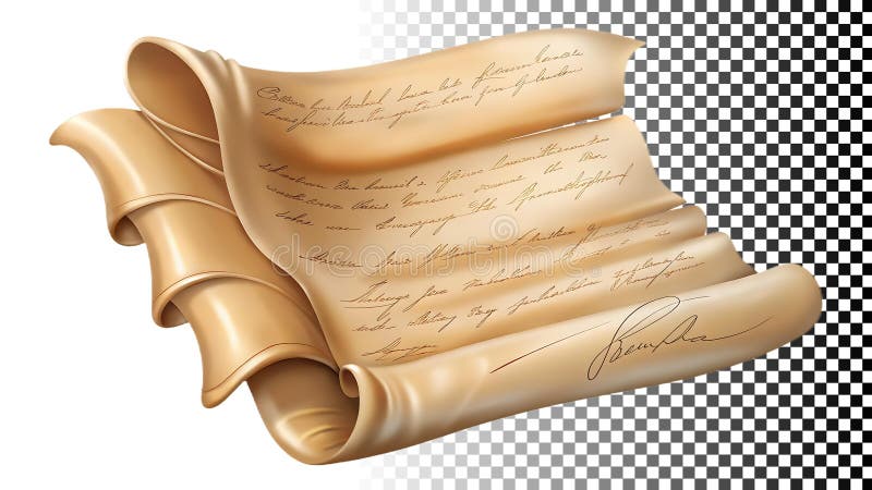 Scroll Paper, Rolled Document for History and Vintage Style Designs and ...