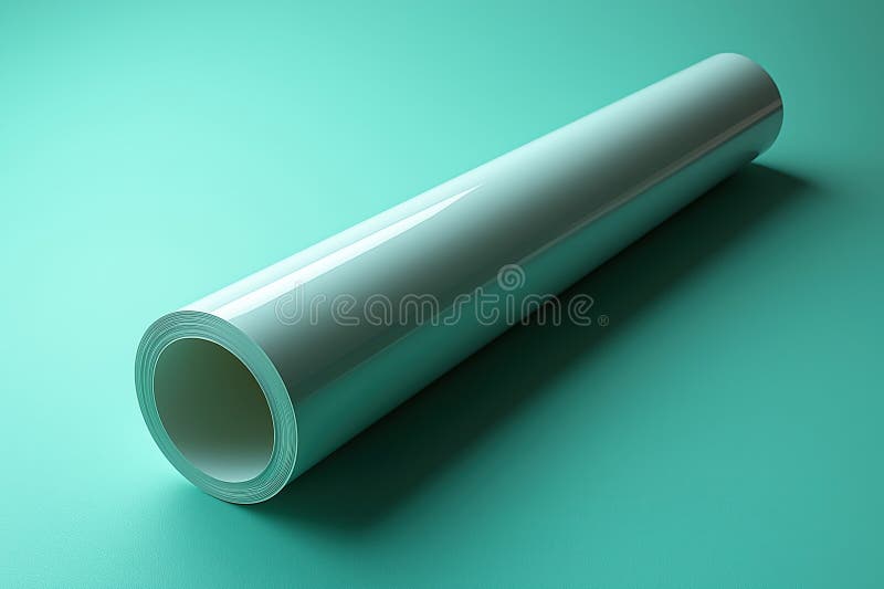 A Rolled Sheet of Clear Plastic Lying on a Teal Background in a Well ...