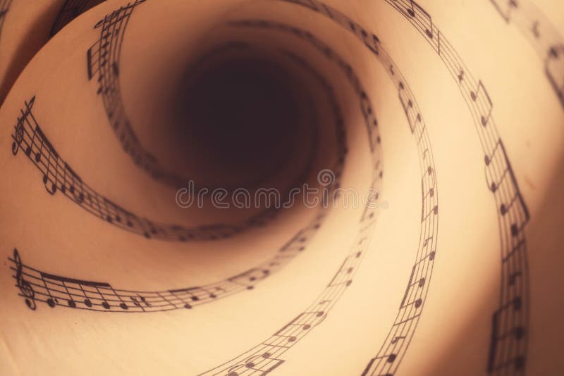 Rolled Up Music Notes Pages Close-Up Stock Photo - Image of composition ...