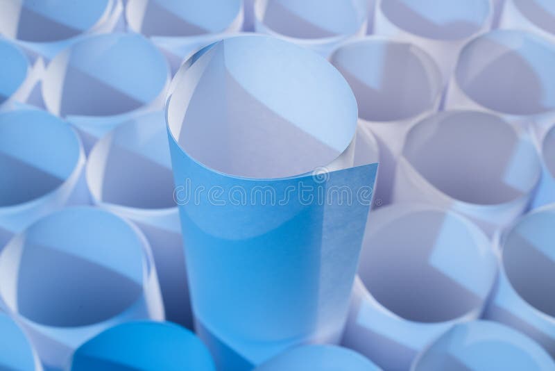 A Rolled Sheet of Paper. Abstract Background from Red-blue Scrolls ...