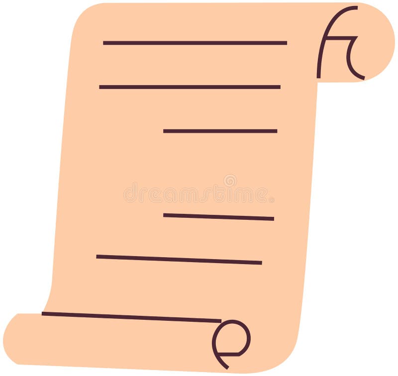 Rolled Sheet of Paper for Writing Notes. Antique Parchment or Papyrus ...