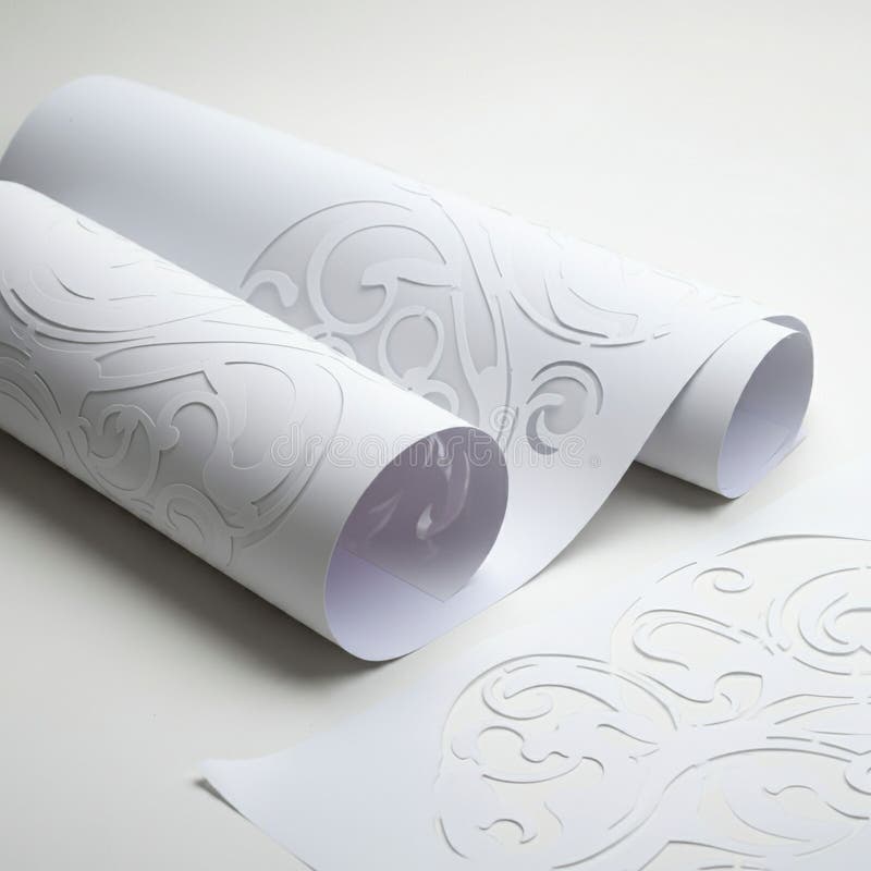 Rolled Sheets of White Paper Feature Intricate, Cut-out Swirling ...