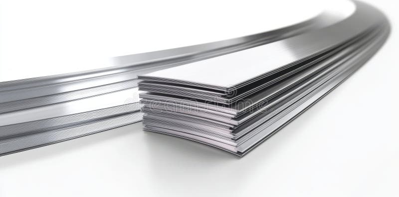 A Rolled Shiny Steel Plate Coil Stands Alone with a Pile of Steel ...