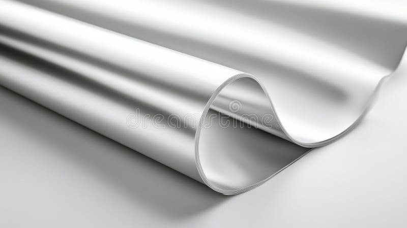 Rolled Silver Material Showing Texture and Folds Stock Illustration ...