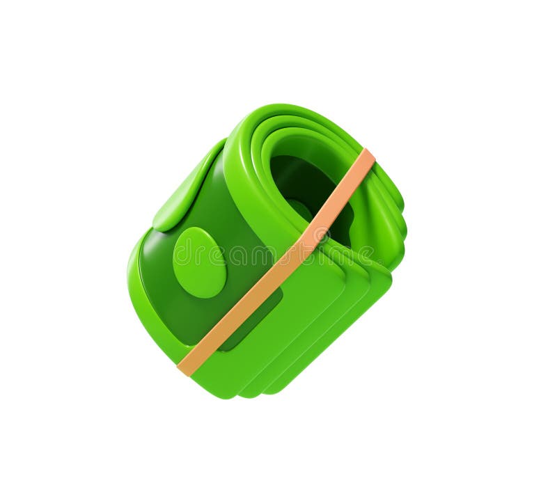 Rolled Stack of Money Icon 3d Illustration Stock Illustration ...